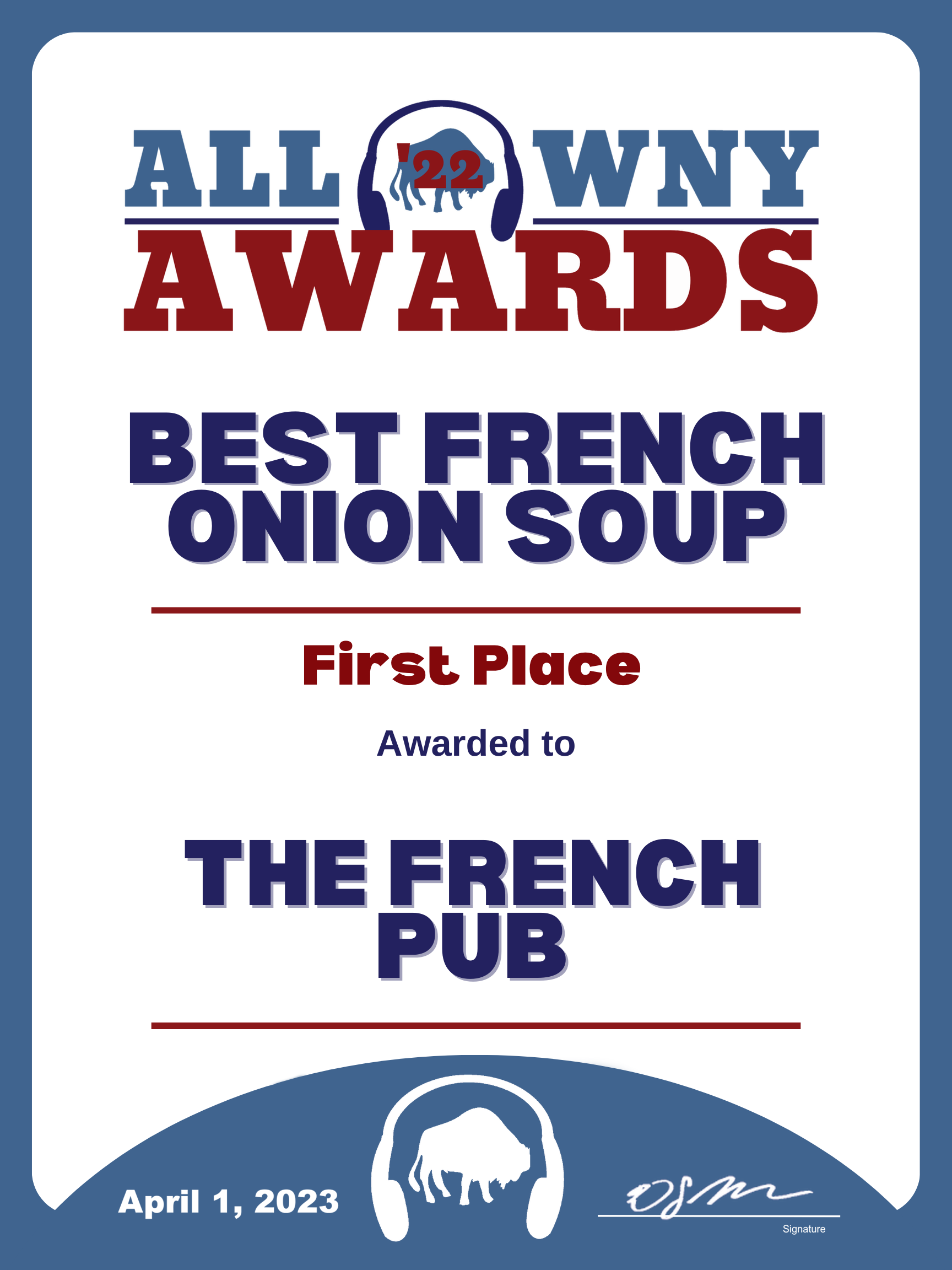 2022 All WNY Award: Best French Onion Soup: The French Pub – All WNY