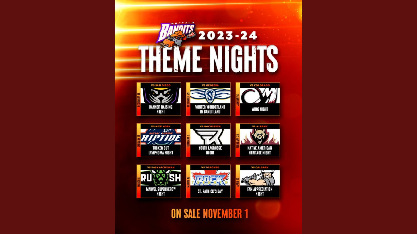 Bandits release list of theme nights for 2023-24 season – All WNY