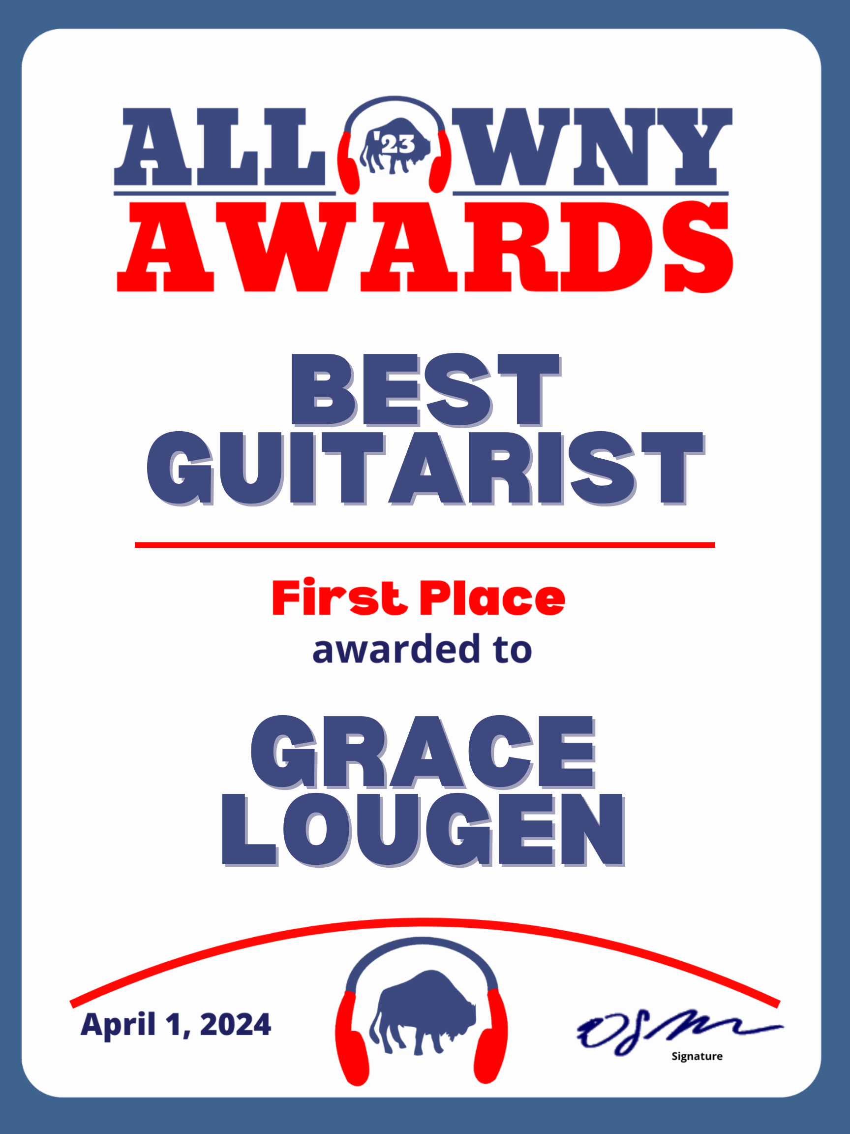 2023 All WNY Award: Best Guitarist: Grace Lougen – All WNY