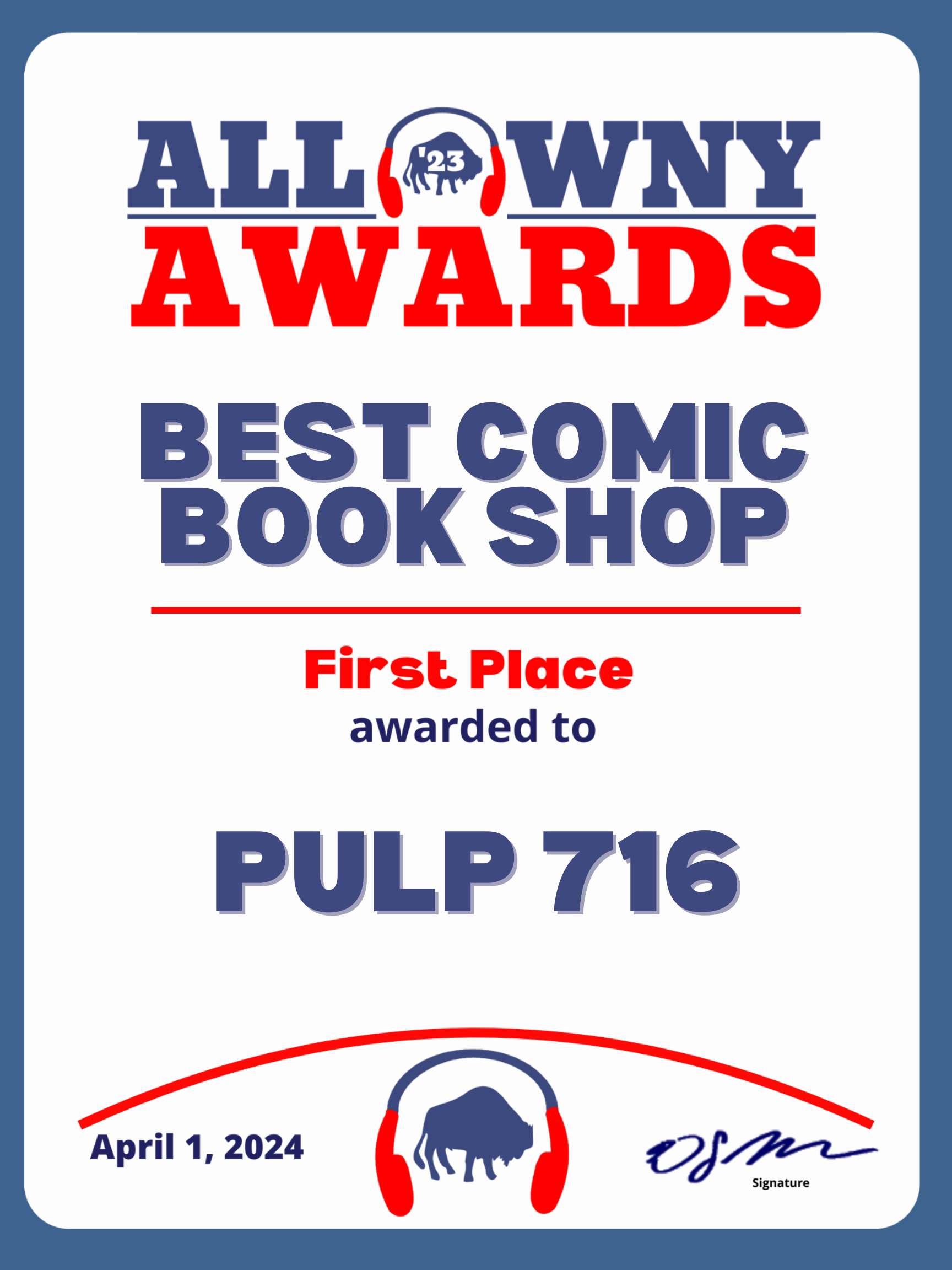 2023 All WNY Award: Best Comic Book Shop: Pulp 716 – All WNY