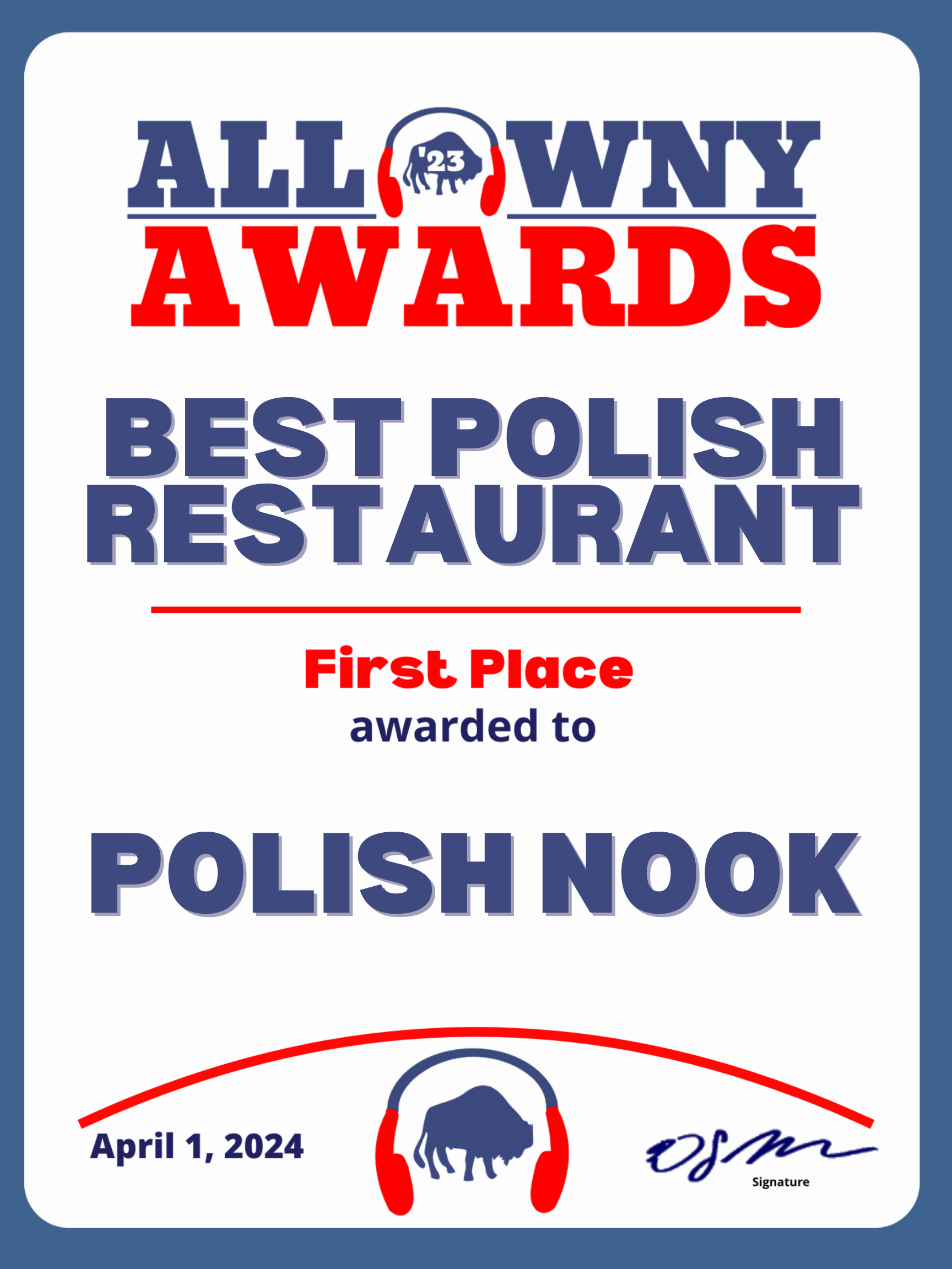 2023 All WNY Award: Best Polish Restaurant: Polish Nook – All WNY