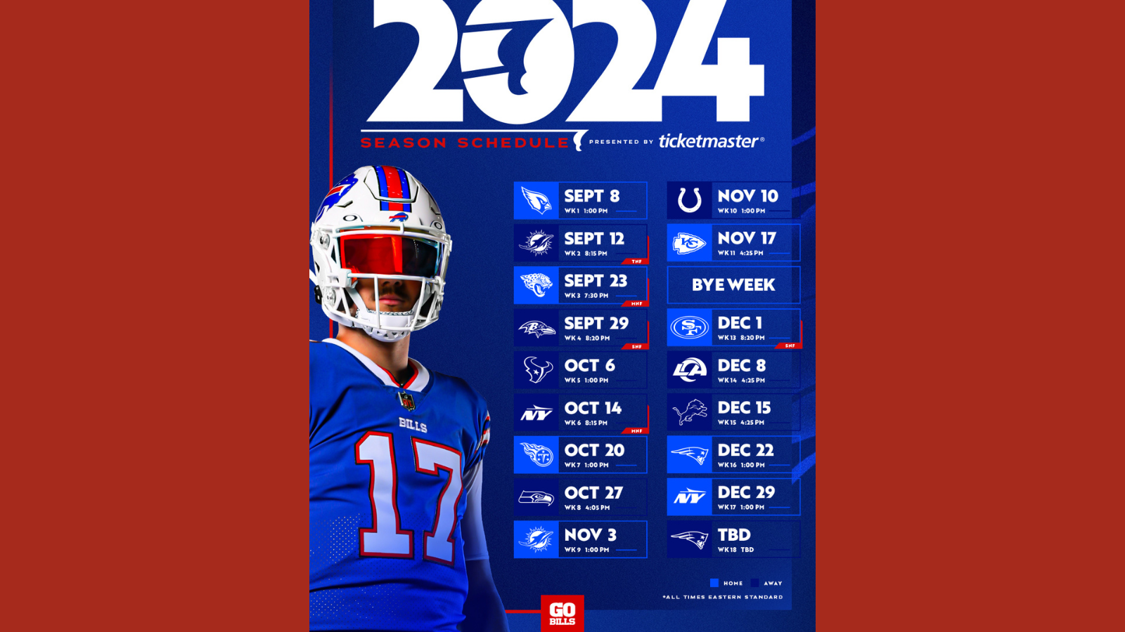 Buffalo Bills 2024 schedule released - All WNY