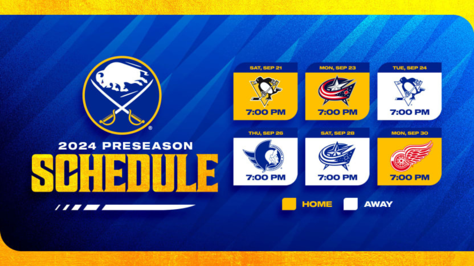 Sabres announce 2024-25 preseason schedule – All WNY